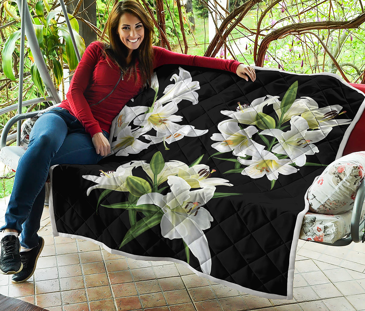 White Lily Print Quilt – GearFrost
