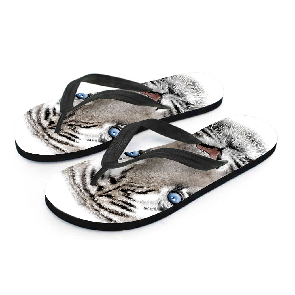 White Tiger Portrait Print Flip Flops – GearFrost