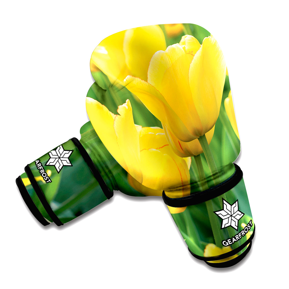 Yellow Tulip Print Boxing Gloves – GearFrost