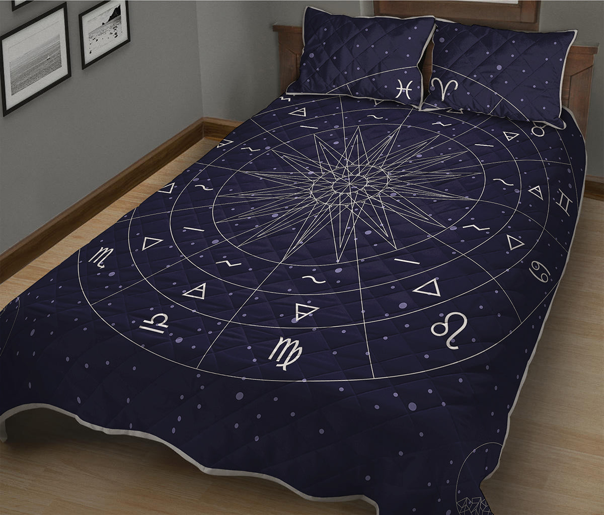 Zodiac Symbols Circle Print Quilt Bed Set – GearFrost